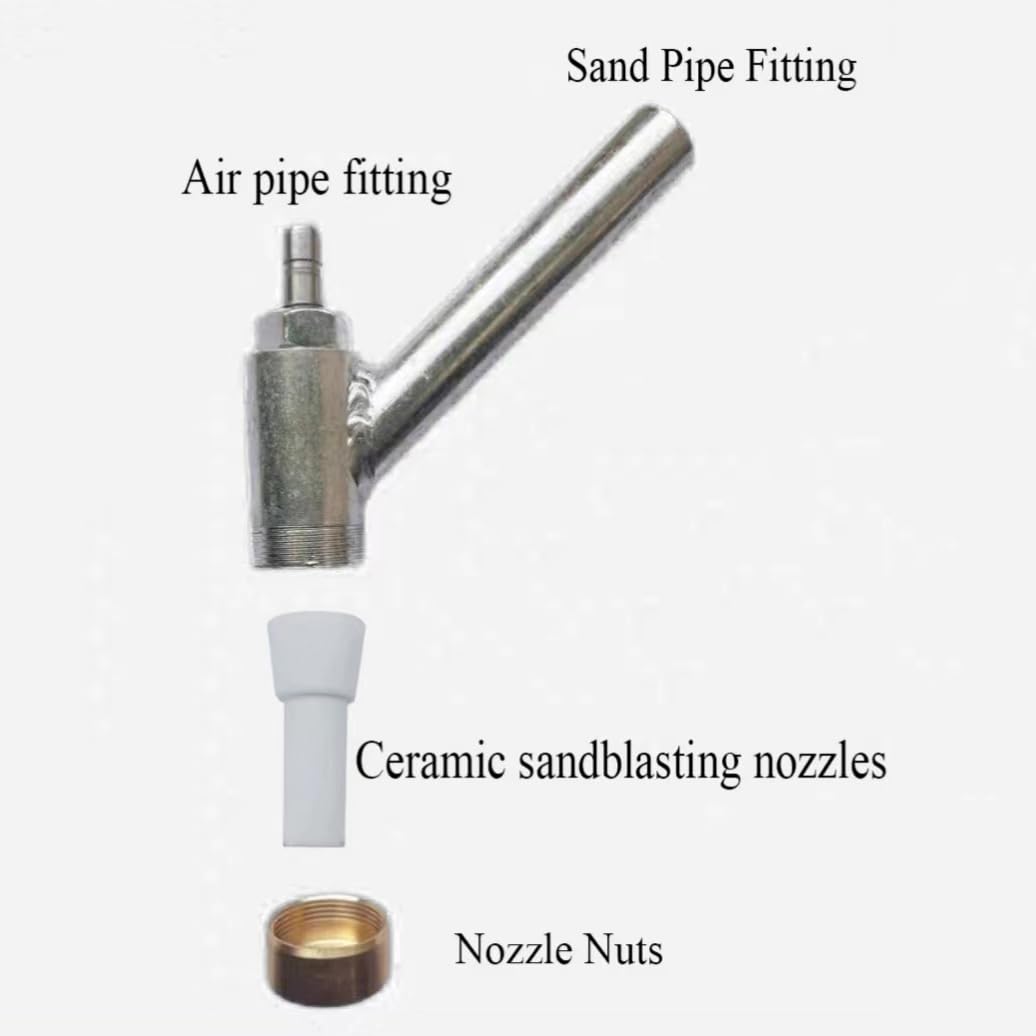 YOXIIHA Sand Blaster Gun Head Wear-resistant Flared Mouth White Ceramic Sandblasting Gun Nozzle Pneumatic Rust Removal Sandblast Machine Nozzles 5 pcs (4 mm Ceramic Nozzle)