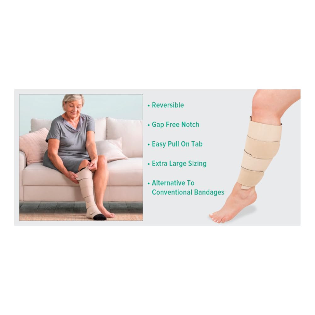 Juzo Reversible Versatile Support 30-60mmHg Calf Compression Wrap, Beige, L Max Regular