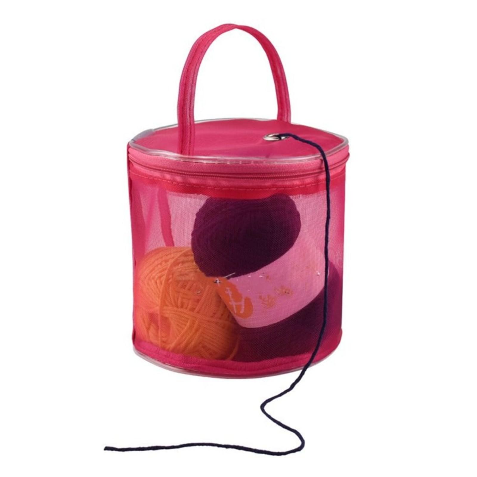 YPBEW Yarn Storage Bag Empty Mesh Bags Portable Knitting Yarn Organizer Basket Crochet Thread Bags Sewing Accessory Crochet Thread Bag, Pink