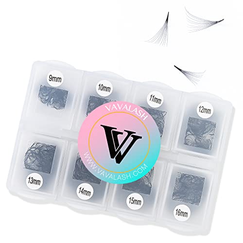 VAVALASH 1000 Fans Premade Fans Eyelash Extensions 9-16mm Mixed Length Premade lash Fans 5D 8D 10D 14D Handmade Promade Loose Fans Thin Base Premade Volume Lash Extension(10D-0.07-D-9-16mm)