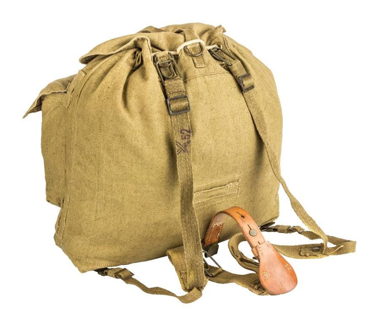 Original Czech army vintage backpack with Y straps suspenders M60 canvas daypack rucksack retro hiking buschraft