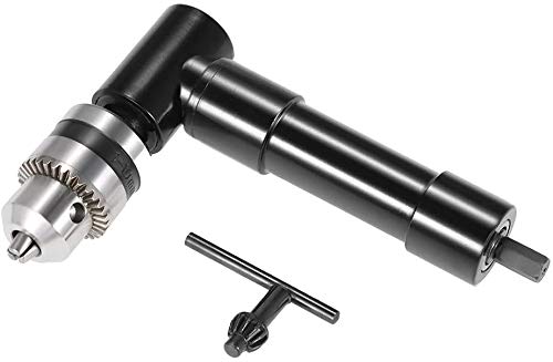 Right Angle Adapter Drill, Gearwoo 90 degree Cordless Right Angle Drill Attachment Adapter With 3/8" Keyed Chuck 8mm Hex Shank Power Tool Accessory