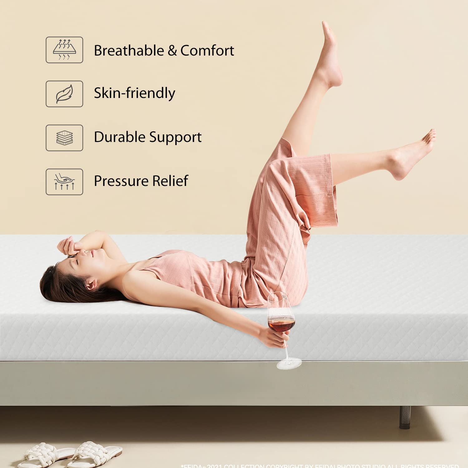 YRLLENSDAN Premium Twin Mattress - 6 Inch Gel Memory Foam for Cool Sleep & Pressure Relief, Medium Firm, CertiPUR-US Certified Bed in a Box, Comfortable Night’s Sleep