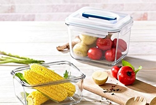 Rectangular Handy Tempered Glass Food Container 2700ml - Glasslock Airtight Anti Spill RP603
