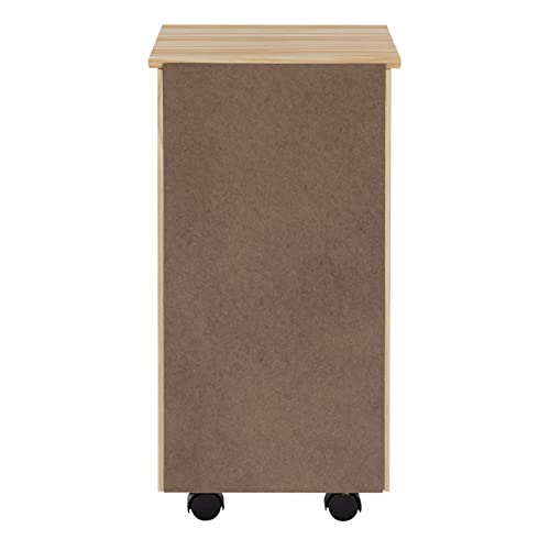 Linon Home Decor Products Corinne Six Drawer Storage, Natural Rolling Cart