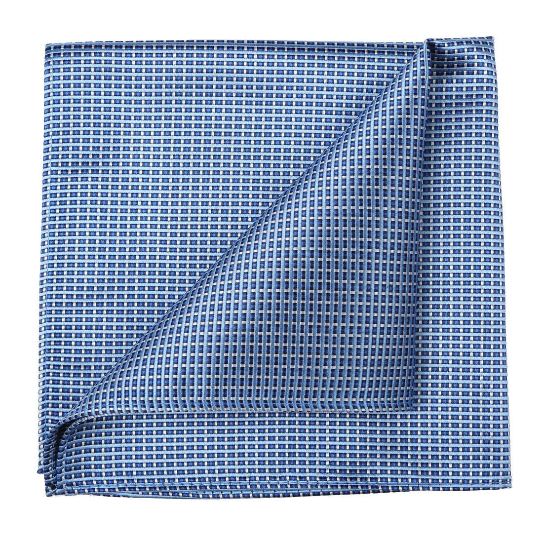 KissTies Mens Blue Tie Set Checkered Necktie Blue Ties + Pocket Square