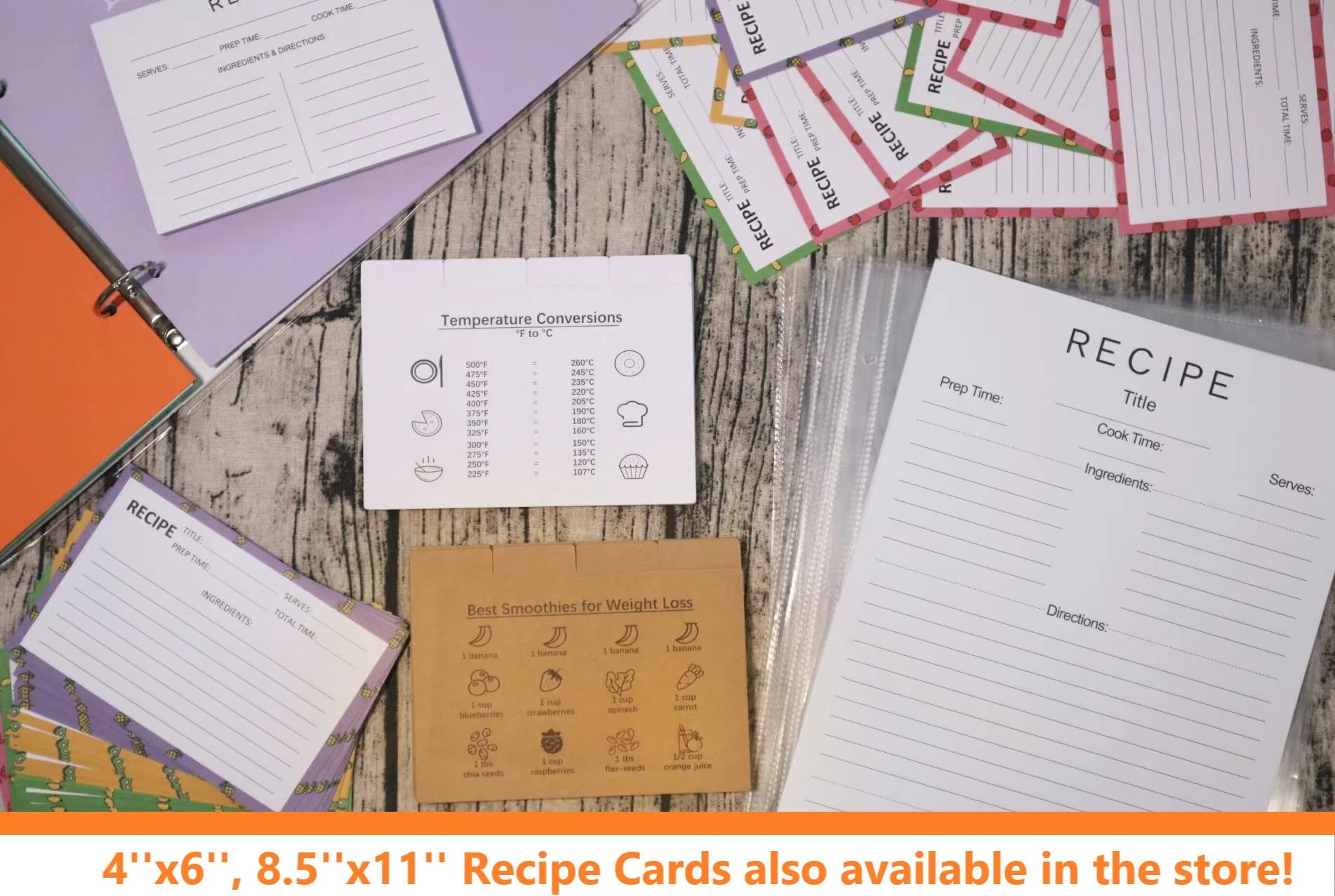 Recipe Card Dividers 4x6 with Tabs (Set of 24) Includes Printed Cooking Tips Recipe Box Dividers Made of Thick Cardstock Best Kitchen Gift (Kraft)