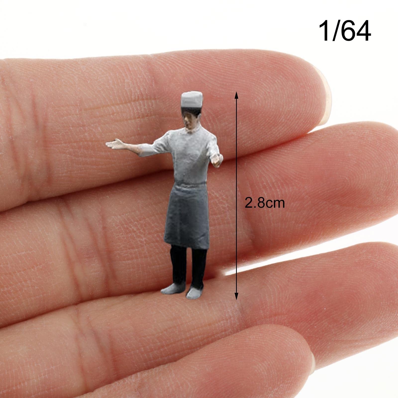 Resin 1:64 BBQ Chef Figure S Scale Miniature Scenes Scene DIY Projects People Model Layout Movie Props Dioramas Micro Landscape Ornaments, BBQ Chef A