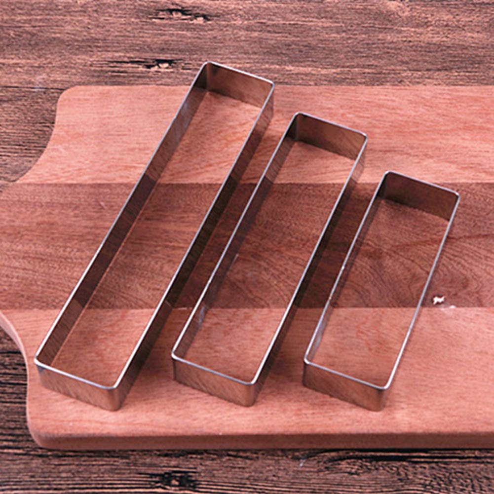 Rectangular Cake Molds,Stainless Steel Cake Mousse Ring Rectangle Cookie Cutter Mousse Cake Cutter Ring Mold for Home Kitchen