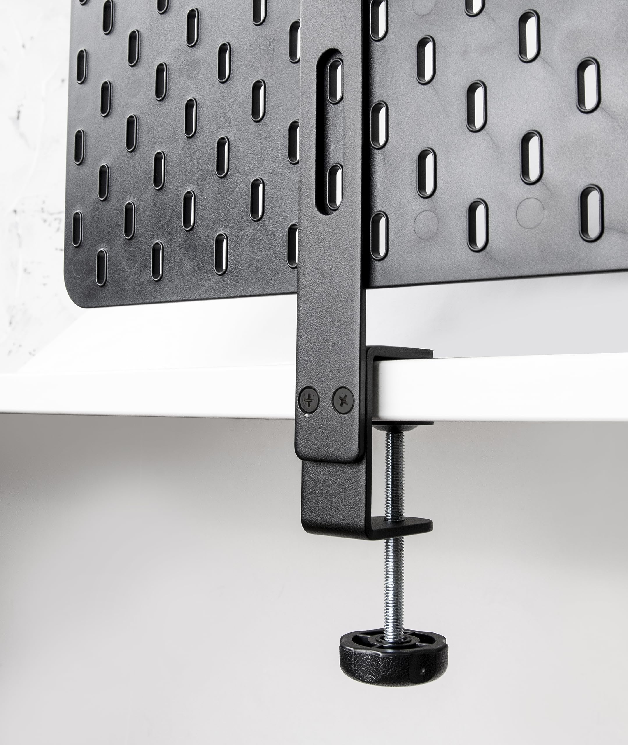 MAX SMART Clamp-on Desk Pegboard, Desk Privacy Panel, Office & Gaming Desk Organizer, Standing Desk Accessory - Efficiently Organize Above or Under Desk Placement