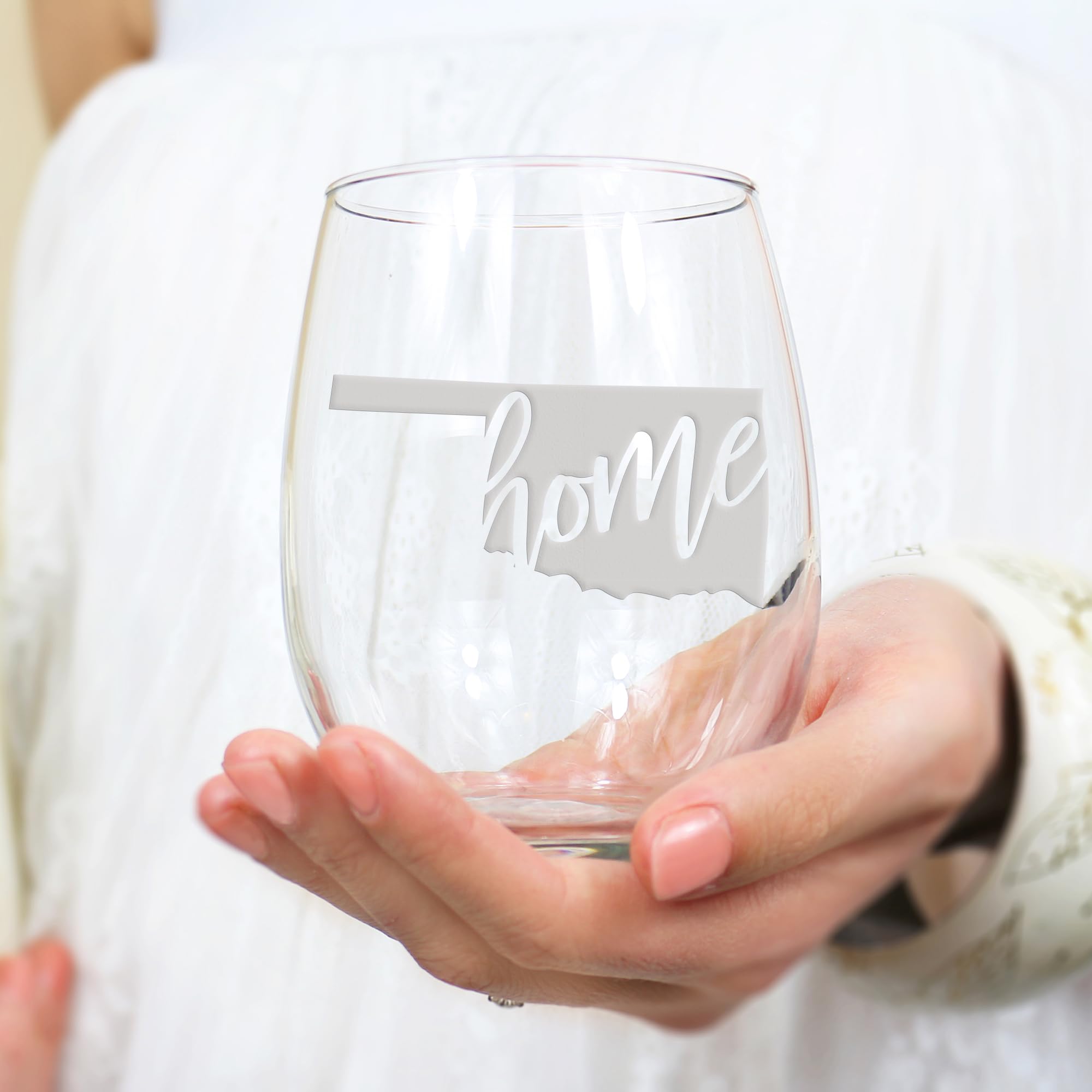 Oklahoma State Stemless Wine Glass - Oklahoma Gift, Oklahoma Wine Glass, Oklahoma Fan Gift