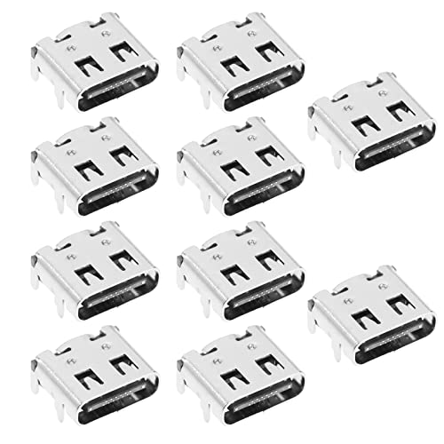 Pack of 10 Type C USB Charging Port Compatible with PS5 Dual Sense Controller Game Handle Charging Plug USB C Adapter Charging Socket Replacement Parts