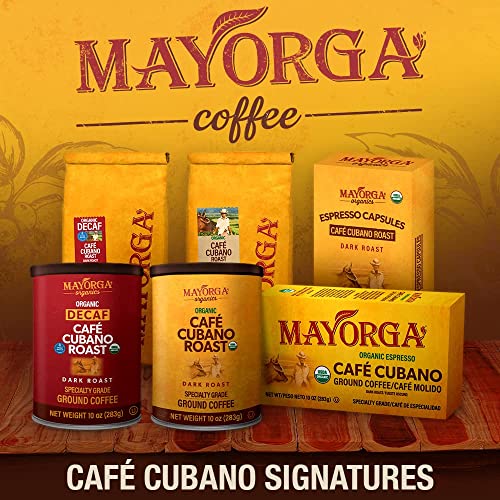 Mayorga Decaf Dark Roast Coffee 2lb bag Café Swiss Water Decaffeinated Cubano Roast Coffee - 100% Arabica Whole Coffee Beans - Smoothest Organic Coffee - Specialty Grade, Non-GMO, Direct Trade