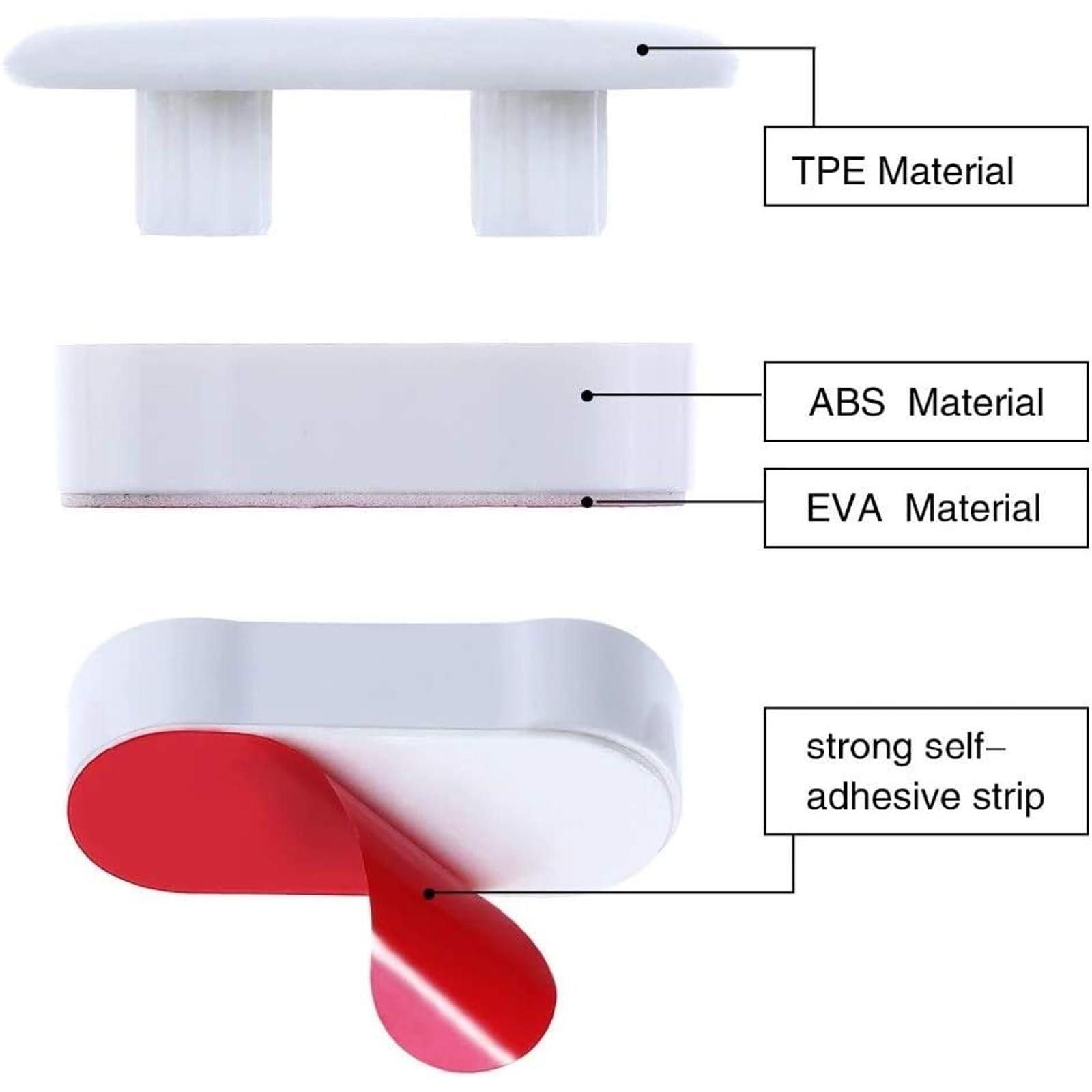 Veenajo Toilet Seat Bumper for Bidet with Strong Adhesive, Universal Pads Replacement, White