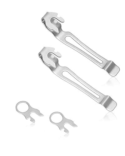 Quick-Release Pocket Clip, Multi-Tool Pocket Clip for Leatherman Wave with Lanyard Ring, Stainless Steel Leatherman Surge Accessories for Charge AL, Charge ALX, Charge Ti and Charge TTii(2 Pack)