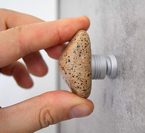Set of 10 Handmade Natural Beach Stone Cabinet knobs and pulls. Cabinet or Drawer Rock handles
