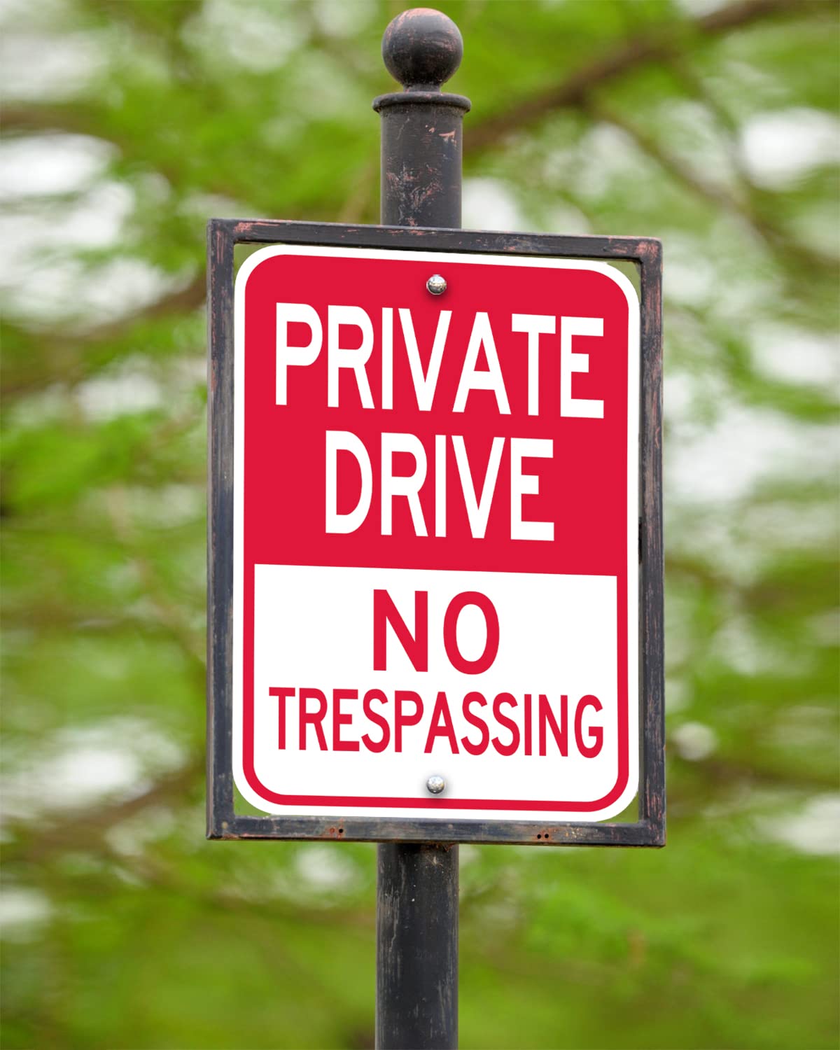 private driveway sign, (2 Pack) 12'' X 18''Private Drive No Trespassing Sign, Rust Free Heavy Duty Aluminum Private Road Reflective Warning Signs,Easy to Mount,Outdoor use