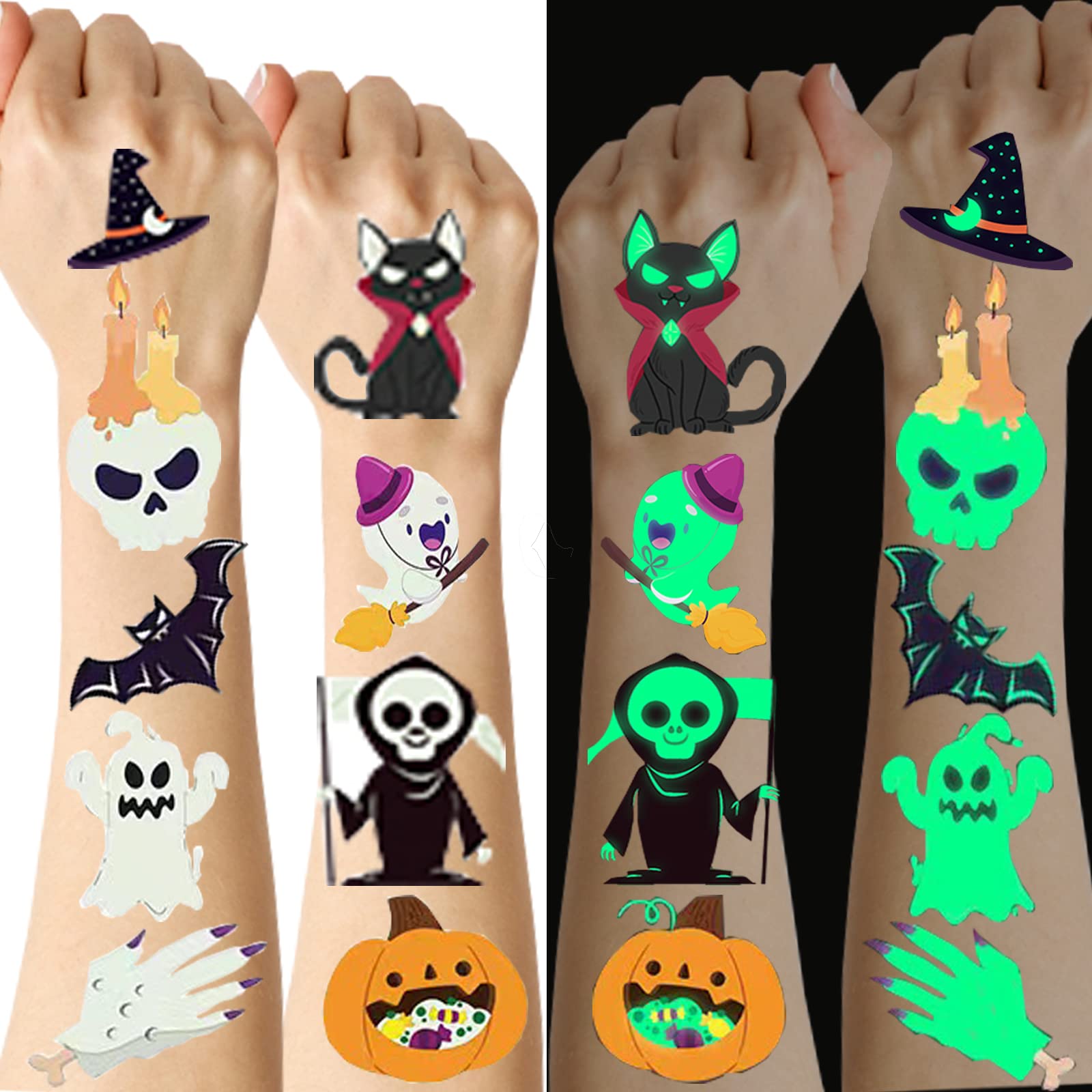 Luminous Temporary Tattoos for Kids, Party Supplies 120 Styles Glow in the Dark Decorations Birthday Party Favors Supplies