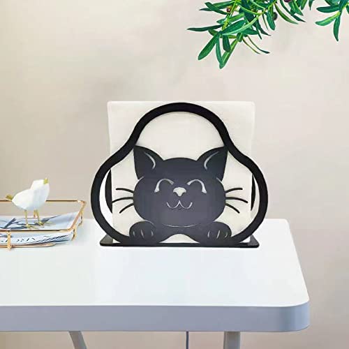PXLYWLTZL Napkin Holder for kitchen,CAT black Metal Holders Tables, dinner iron Restaurants,Farmhouse,Cafe,Bar, Holders, Tissue Dispenser (CAT), 4.8inch 4inch 1.7inch (999)