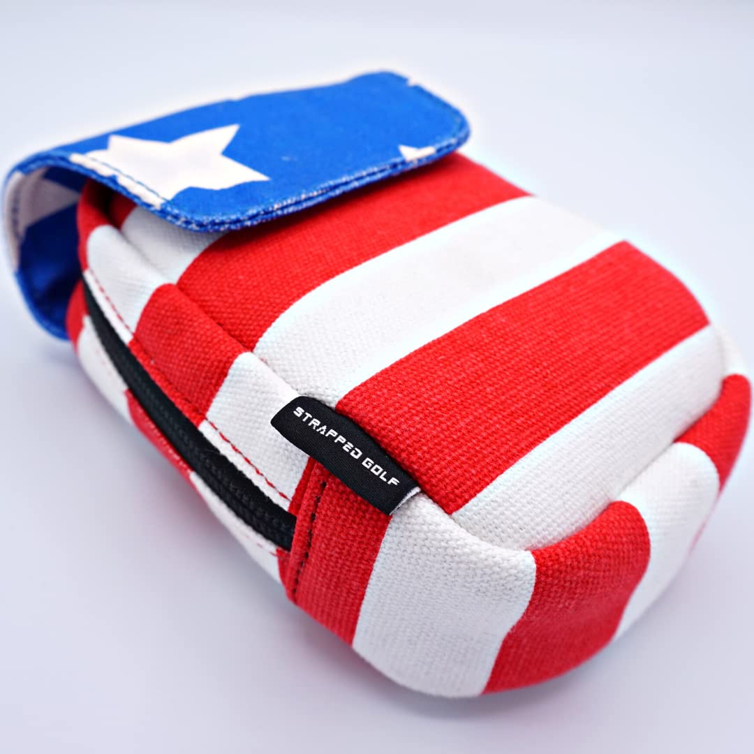 Pinned Golf Universal Protective Designer Golf Rangefinder Case with Clip | Waterproof Case with Carabiner | Canvas Rangefinder Pouch with Dual Magnet Closure and 2-Way Zipper | The Wolf