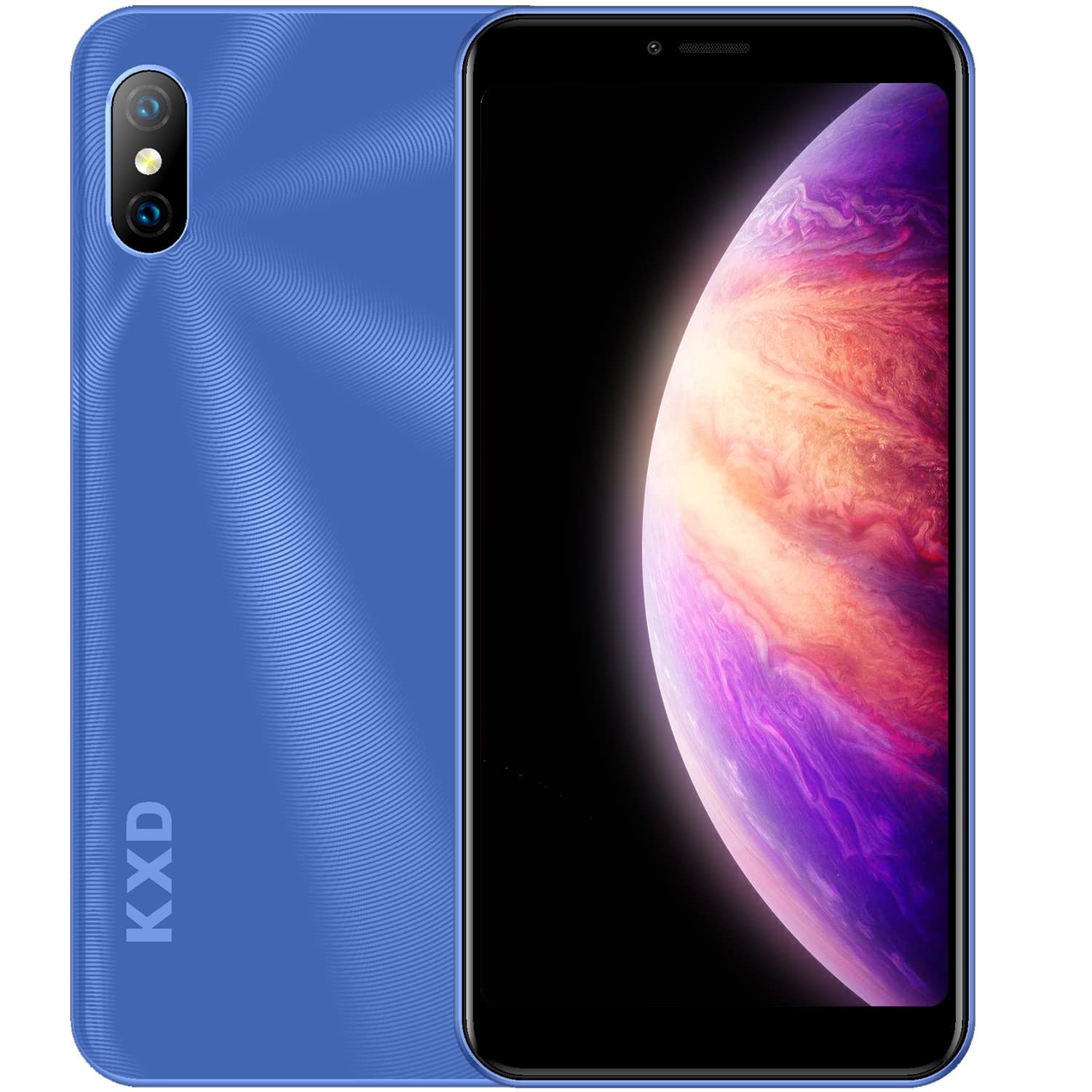 KXD 6A Unlocked Cell Phone | 3G Smartphone | 5.5β Full-Screen Display | 2500mAh Battery | 8MP + 5MP Camera | Dual SIM Android Phone | 8GB ROM | US Version | Blue