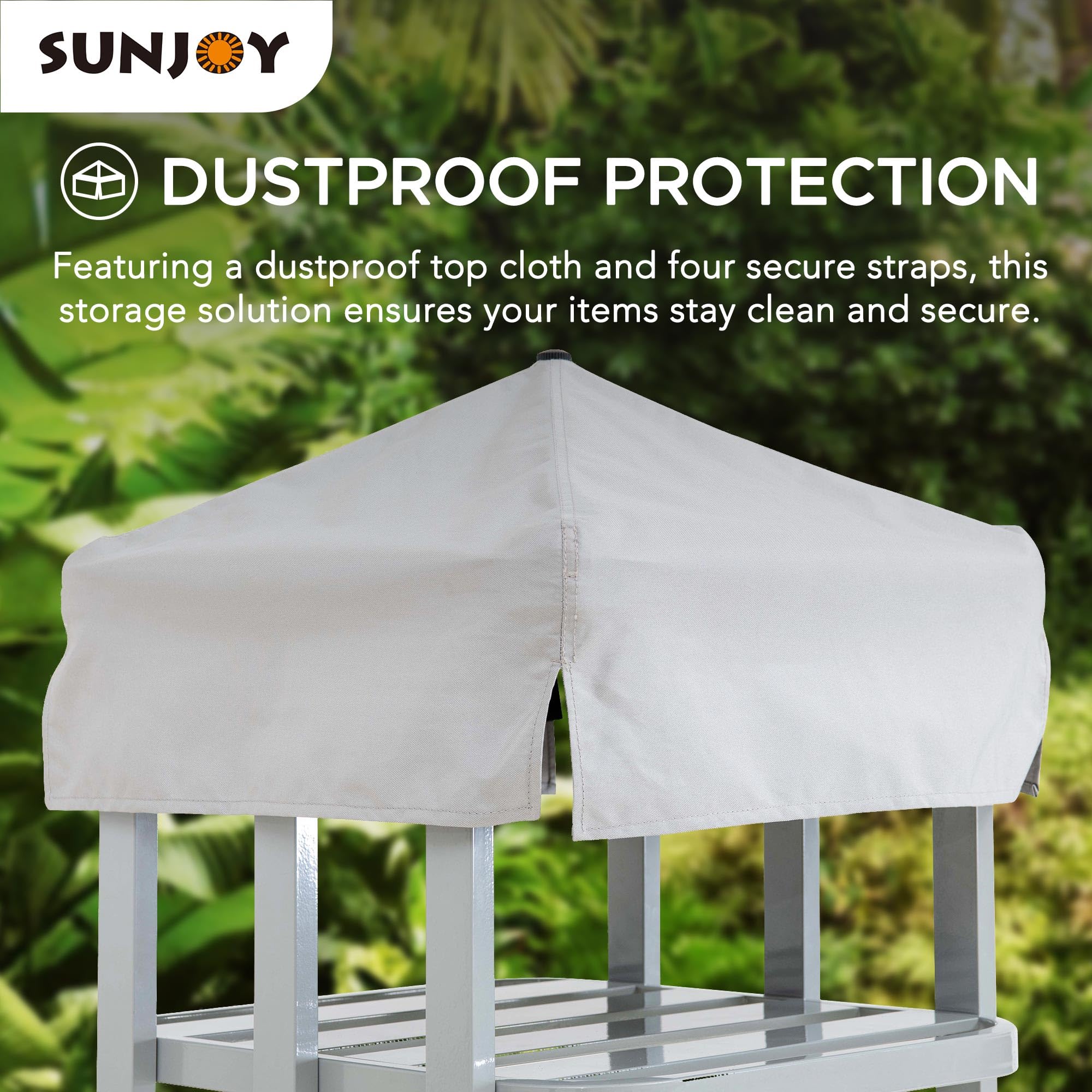 Sunjoy Aluminum Frame Pool Towel Valet Tower with 2-tier Shelves And A Large All-Weather Wicker Storage Basket for Dirty Towels, Grey