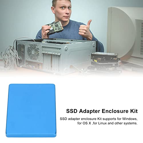 ssd Adapter Box kit 6gbps Date Transmission Aluminum Alloy ssd Adapter Box Home Office Ultrathin Aluminum Alloy Material for Computer Blue