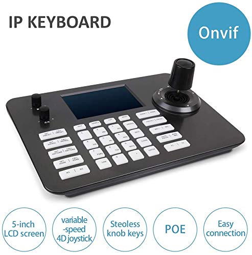 SMTAV PTZ Controller 5 Inch LCD Screen Decoding H.264 and H.265 Network Support POE Support ON VIF 4D Joystick Decoding Keyboard (Video IP Controller)