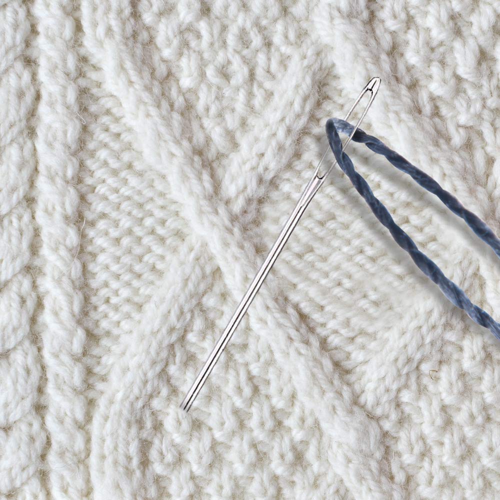 Large Eye Blunt Needles, 15 Pcs Stainless Steel Yarn Knitting Needles, Extra Large-Eye Yarn Sewing Needles, Knitting Darning Needles with Clear Bottle, Suitable for Crochet Projects, Silver
