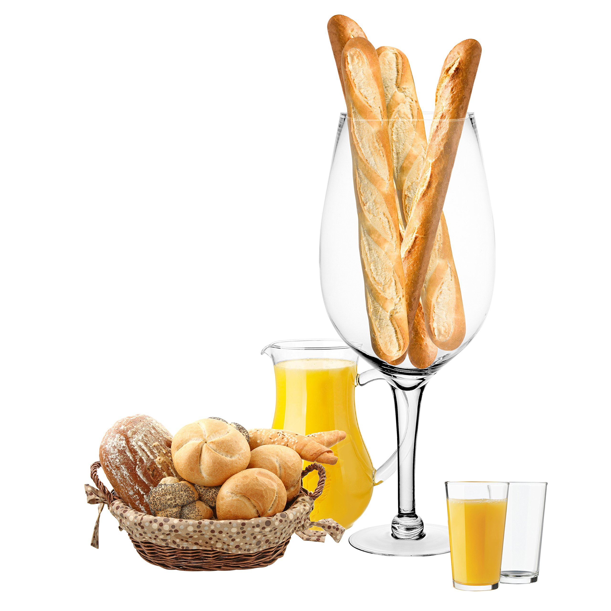 MyGift 20-Inch Giant Clear Decorative Hand Blown Wine Glass Novelty Stemware/Champagne Magnum Chiller