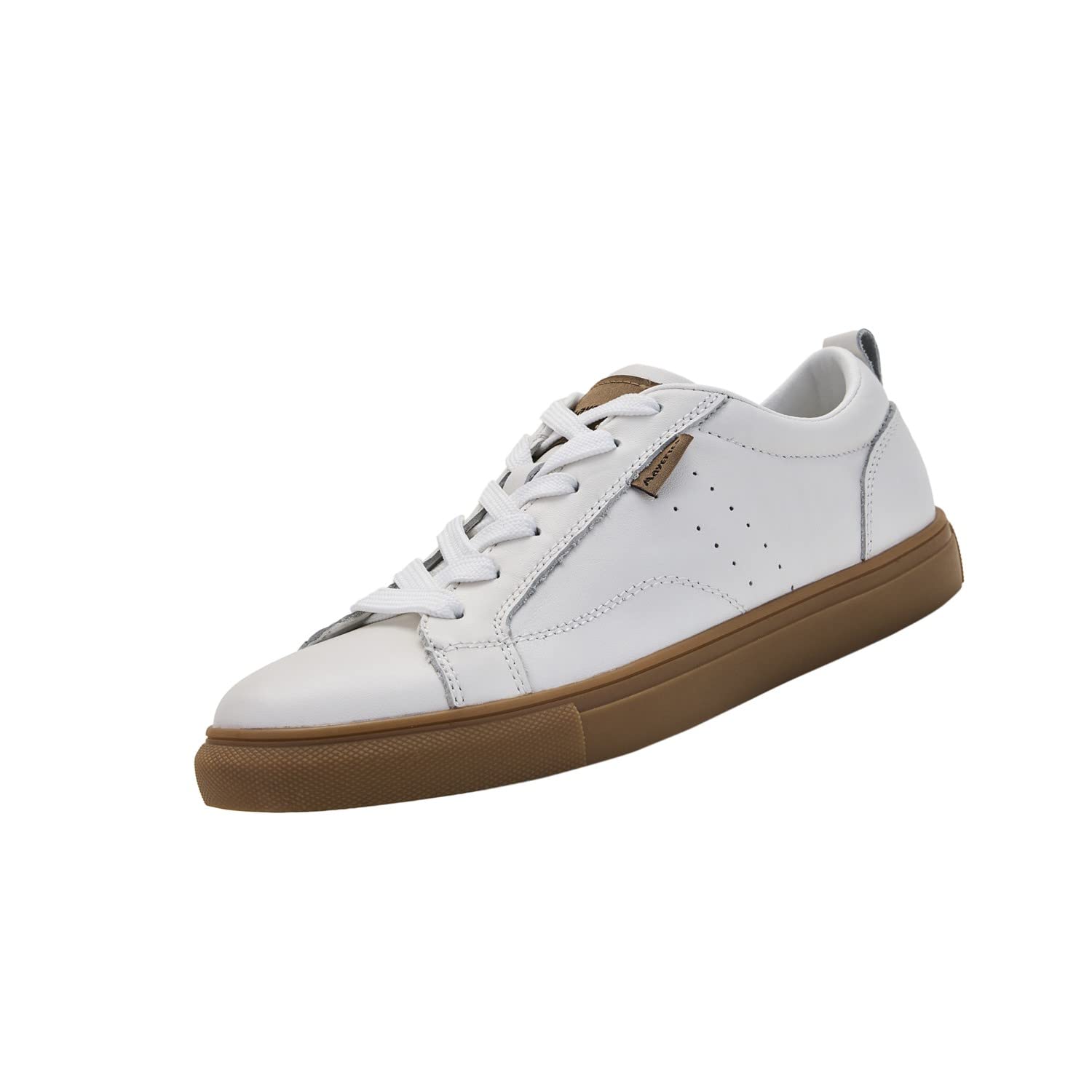 mayertes Women's Lace-up Oxfords Flats Walking Shoes Casual Sneakers PU Leather Soft Bottom Walking Running Shoes Size 7.5 White