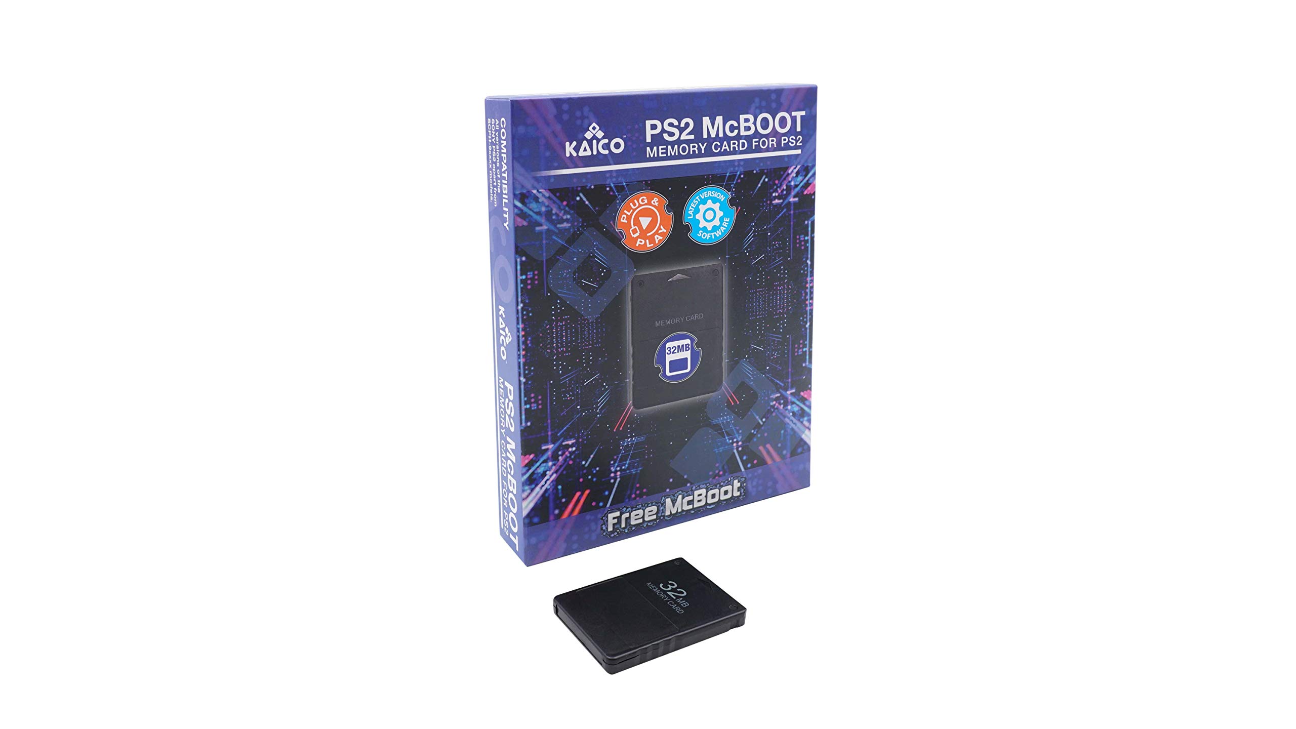 Kaico Free Mcboot 32MB PS2 Memory Card Running FMCB PS2 Mcboot 1.966 for Sony Playstation 2 - FMCB Free Mcboot Your PS2 - Plug and Play - Playstation 2 CFW McBoot 1.966