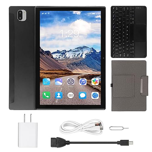 MAVIS LAVEN 2 in 1 Tablet PC 10.1 Inch FHD Tablet 4G LTE Keyboard Expandable 128GB 5G WiFi Black Octa Core CPU for Android 12 for Travel (US Plug)