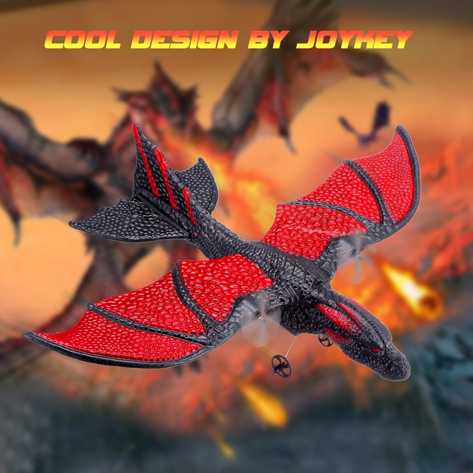 joykey RC Plane for Beginners, Remote Control Dragon Airplane, 2-CH Read to Fly Dragon & 6-axis Gyro Stabilizer, Two Rechargeable Batteries, Easy to Fly for Adults, Boys & Girls
