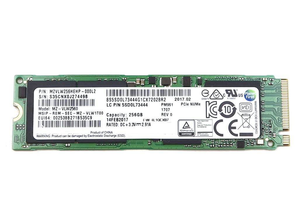 SSD Solid State Drive 5SD0L73444 8S5SD0L73444 Compatible Replacement Spare Part for Lenovo Samsung PM961 MZ-VLW2560 256GB TCL M.2 2280 PCI-Express 3.0 x4 NVMe