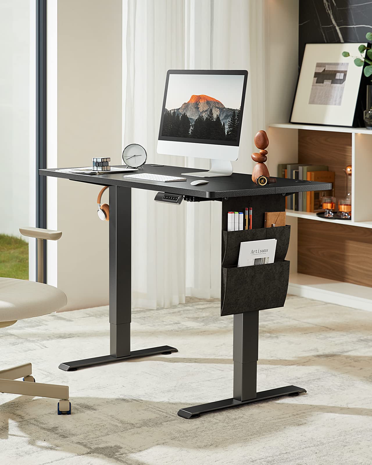Marsail MSSCD7B-1 Home Office Desk, 48x24 Inch, Black