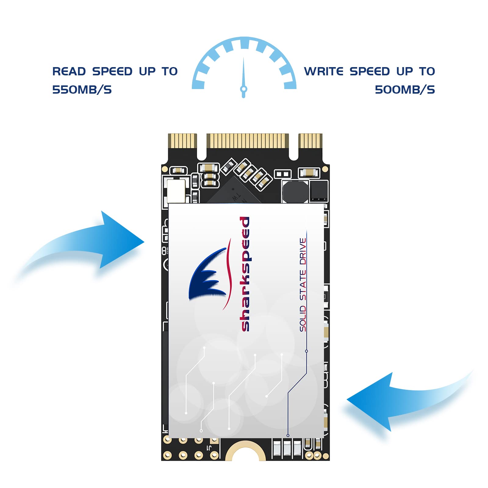 SSD M.2 2242 64GB NGFF SHARKSPEED Plus M2 SSD 3D NAND SATA III 6 Gb/s,Internal Solid State Drive for Notebooks Desktop PC (M.2 2242 64GB)