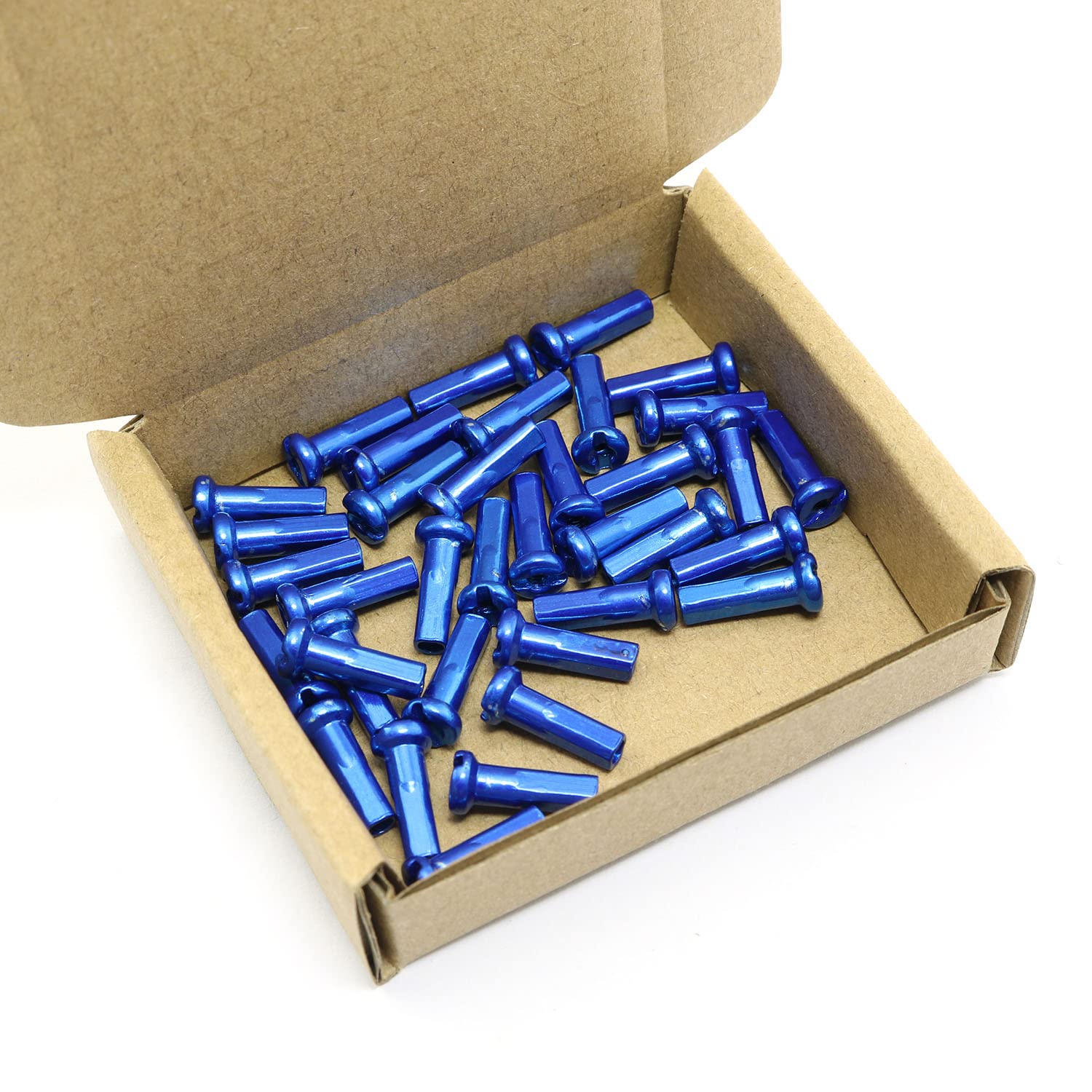 Pro Bamboo Kitchen 36pcs Mountain Bike Spoke Cap Blue Carbon Steel Bicycle Spoke Cap 14G Nipple for 2mm Diameter Spokes