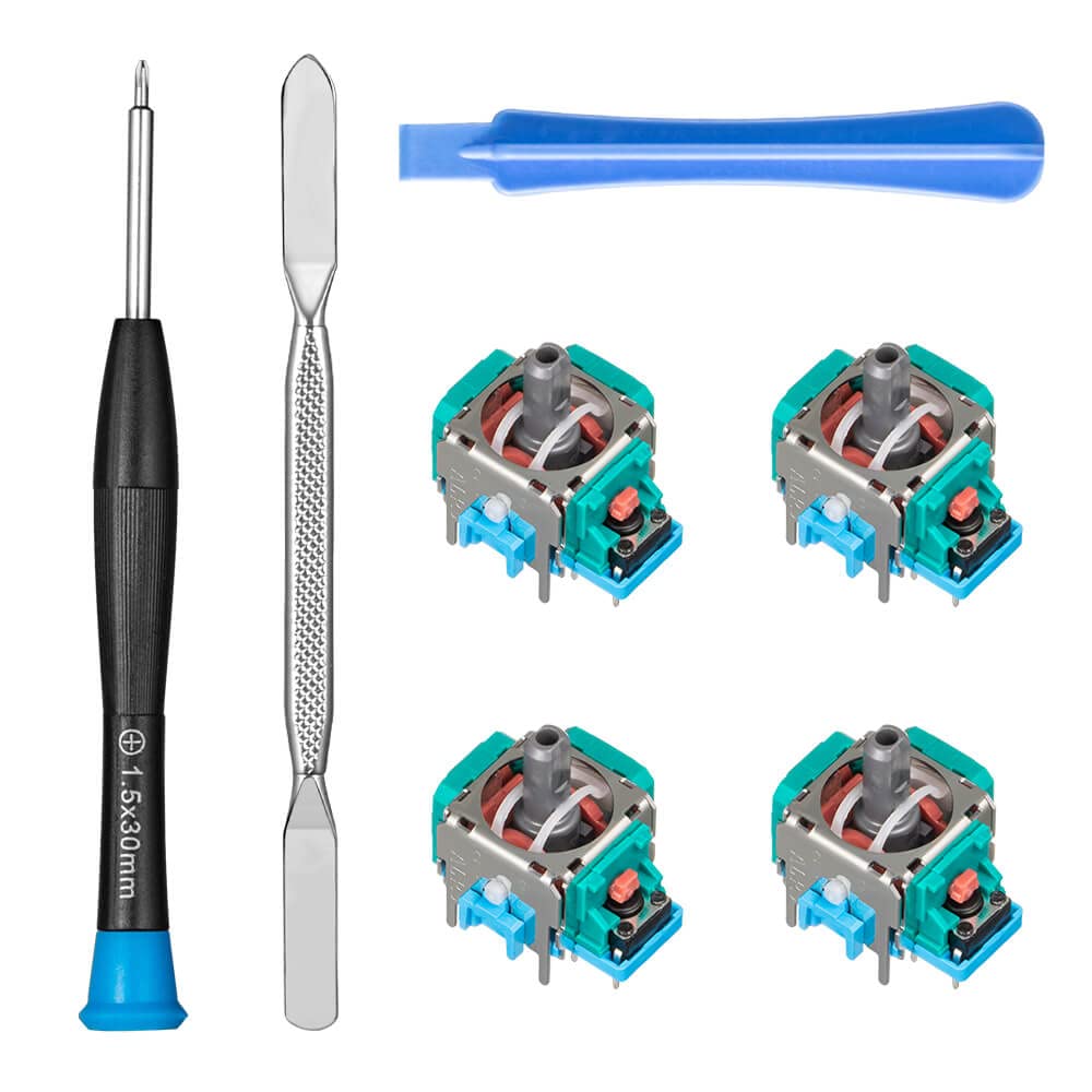 RGEEK PS5 Controller Joystick Replacement, 4PCS PS5 Joystick Replacement Parts wiht Repair Screwdriver kit and Metal crowbar for PS5 controller
