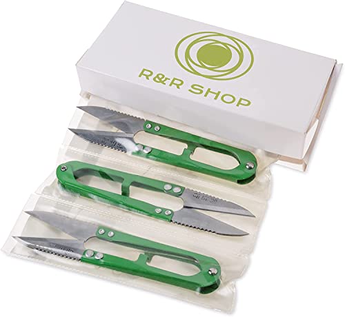 R&R SHOP Precision Scissors Kit - Trimming, Bonsai Pruning, Special Precision Grip, Small Scissors - Set of 3