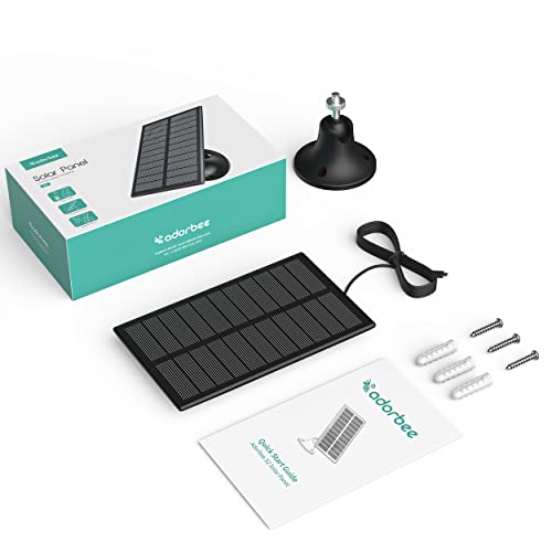 Solar Panel Camera USB Charger: 5v Outdoor Panels Charging Security Wireless Cameras via Micro USB Port - Power Supply for Weatherproof Outside Rechargeable adorcam Surveillance Camera