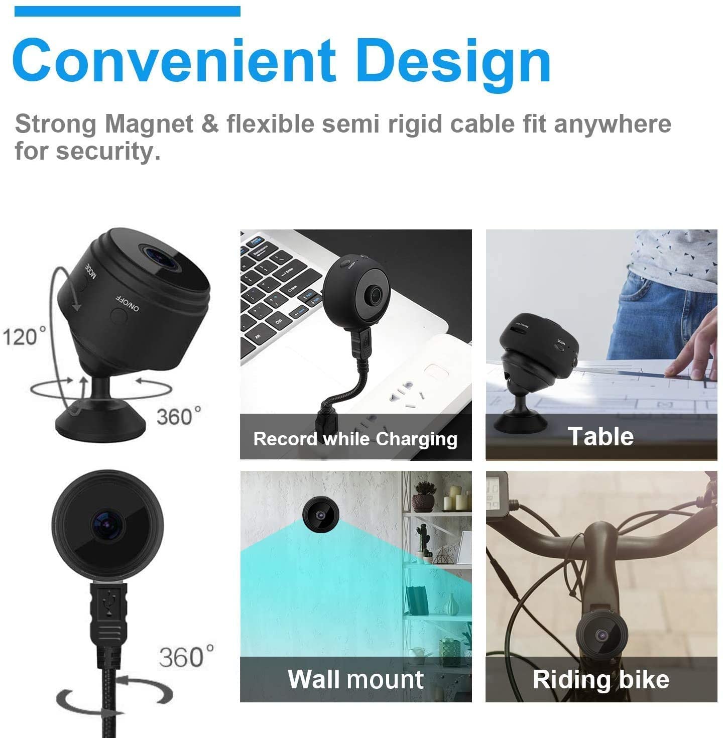 MDGLSYEE 2023MDGLSYEE Wireless Security Camera Mini Outdoor/Indoor with Audio,Hidden Camera,Home Surveillance Camera, 1080P IP HD Build-in Battery 350mah,Infrared Night Vision Dome Camera(Pack-3)