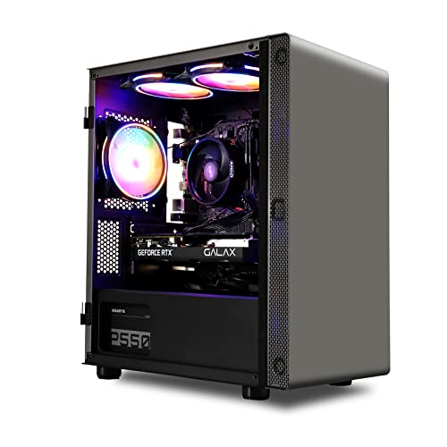 MXZ Gaming PC Desktop Computer, AMD Ryzen 5 5600, RX6700XT,16GB DDR4, NVME 1 T SSD, 6RGB Fans, Win 11 Pro Ready, Gamer Desktop Computer(R5 5600| RX 6700XT)