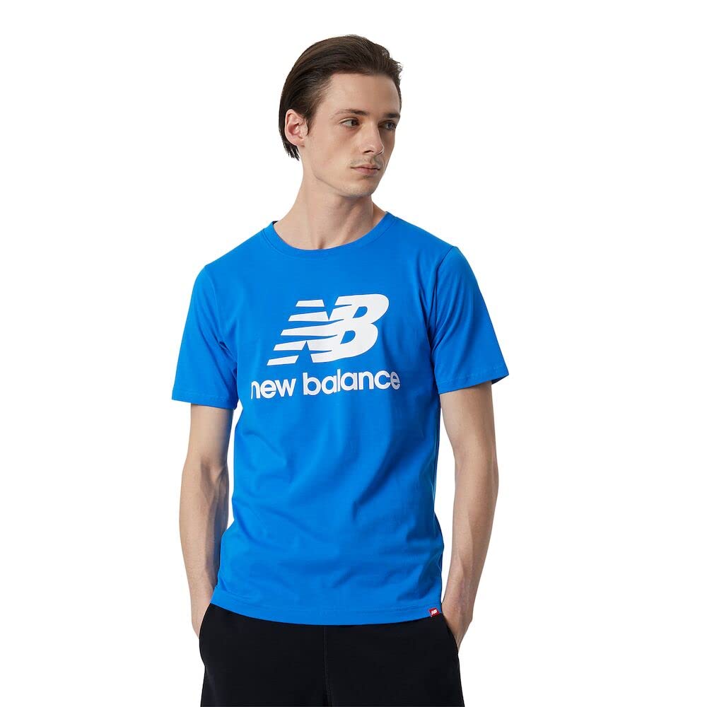 New Balance Men's NB Essentials Stacked Logo Tee, Black, 3X-Large