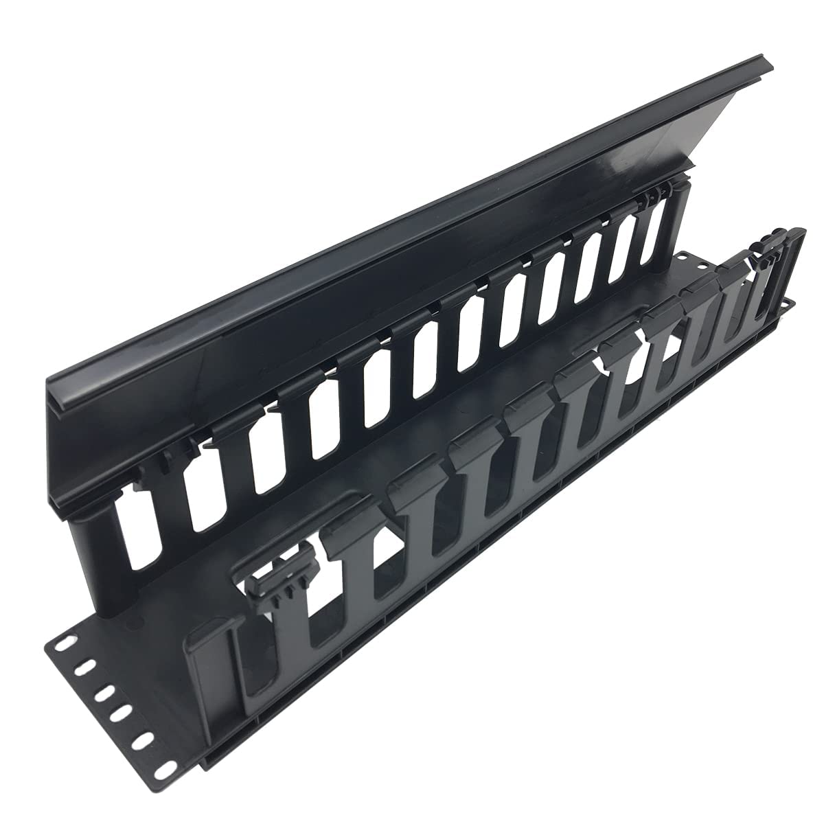 QiaoYoubang 4 Pack of 2U 12 Slots Horizontal Rack Mount Cable Management Organizer Plastic 19" Rack Mount (2U4PC)