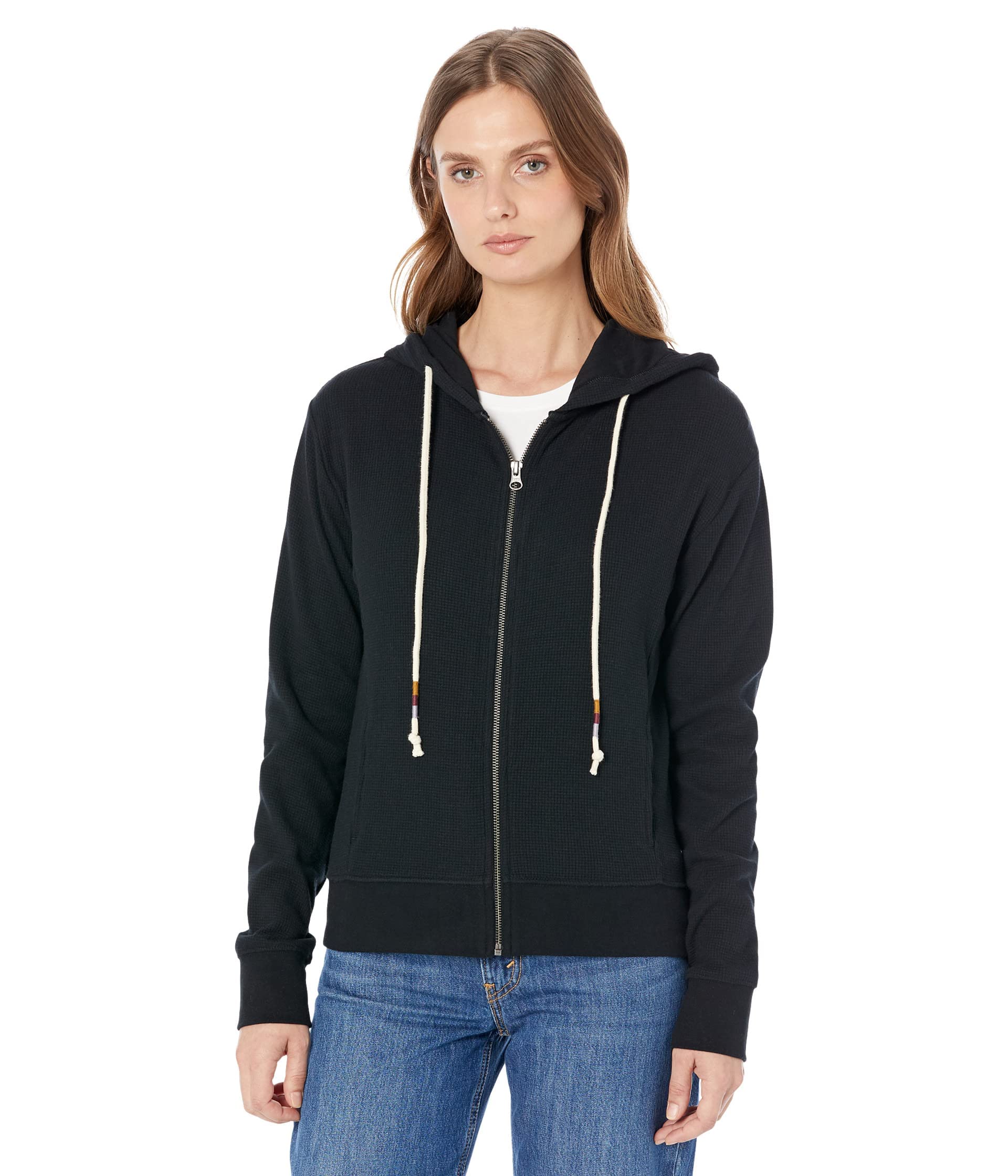 Pact Thermal Waffle Zip Hoodie Black LG