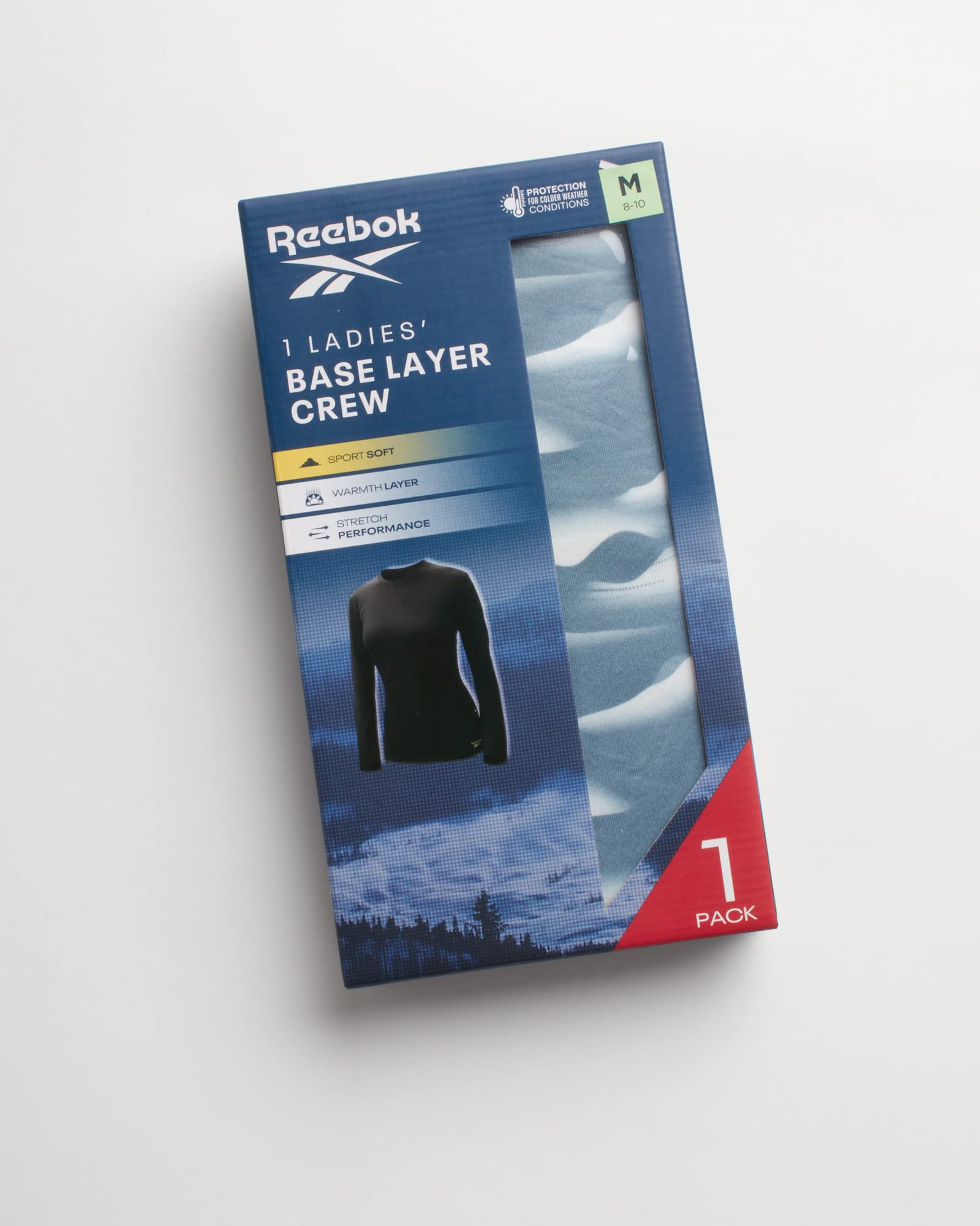 Reebok Women's Performance Thermal Shirt - Athletic Base Layer Long Sleeve Shirt (S-XL), Size X-Large, Black