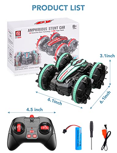 qida Amphibious Remote Control Car - 2.4 GHz Waterproof Remote Control Monster Truck Boat - RC Cars Vehicle 4WD Rotating 360°