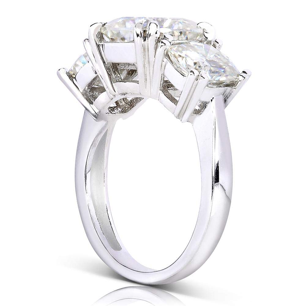 Kobelli Cushion-cut Moissanite Three-Stone Engagement Ring 5 CTW 14k White Gold, DEF/VS, 7.5
