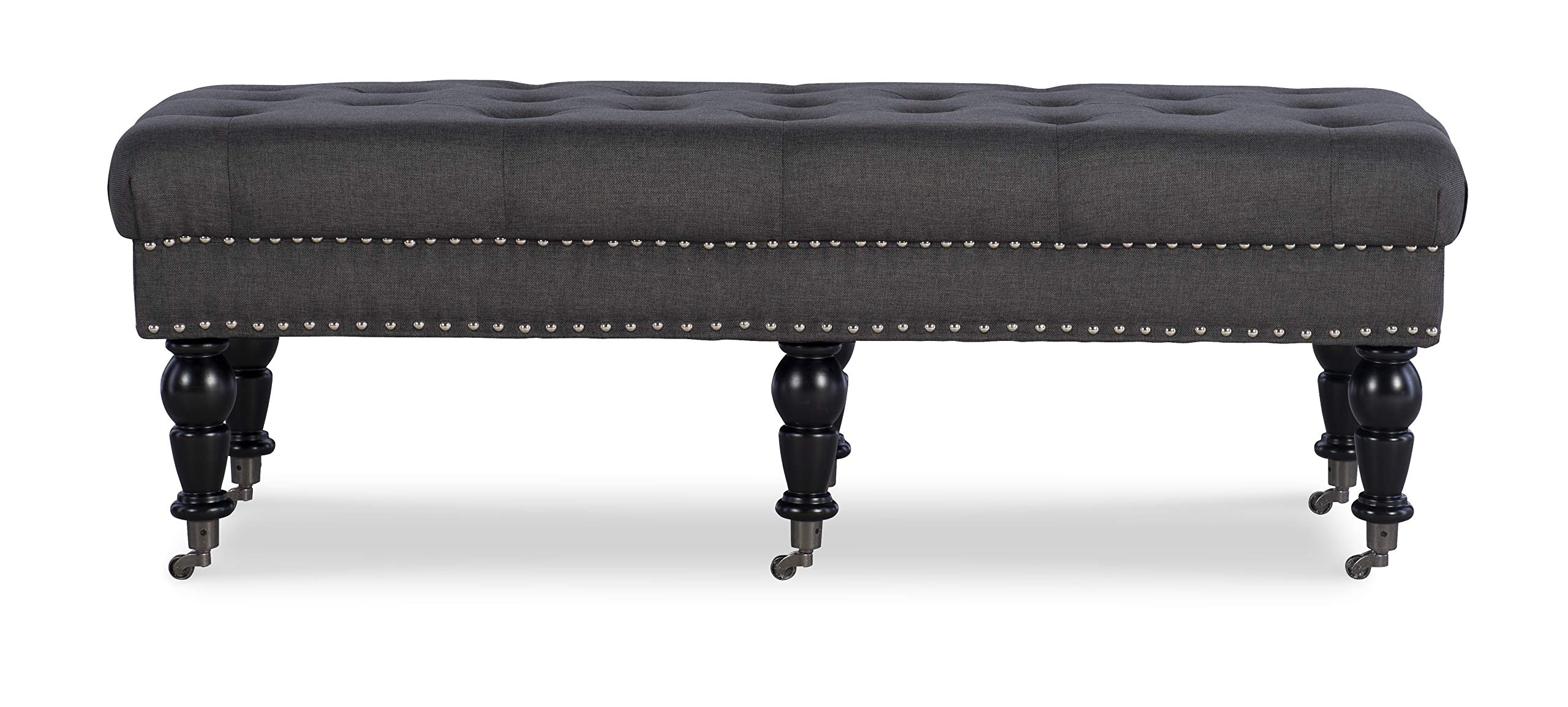 Linon Isabelle Bed Bench, 62-Inch, Black Finish